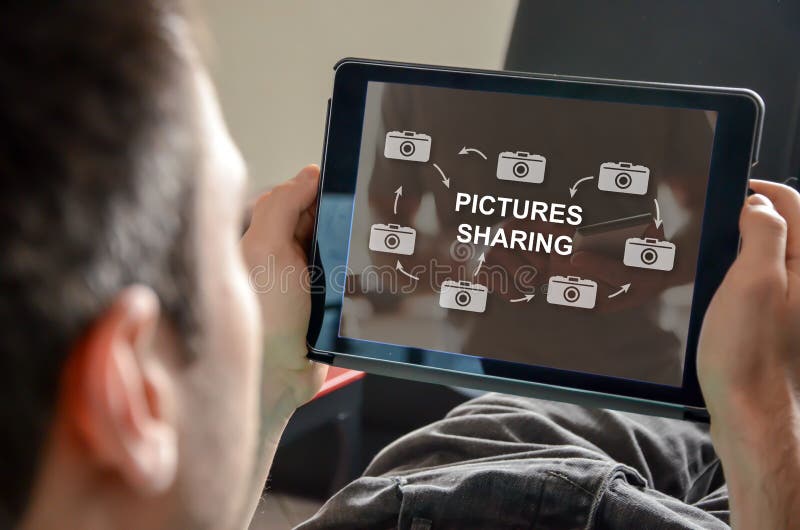 Concept of Pictures Sharing Stock Image - Image of video, tablet: 213712287