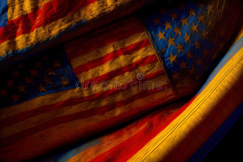 A Pile of American Flags Sitting Next To Each Other. Generative AI ...