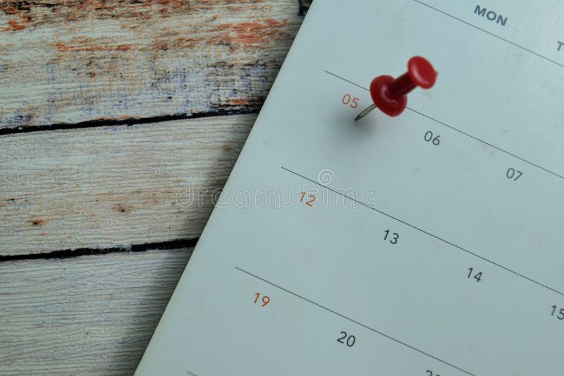 Concept of Pin on Calendar stock photo. Image of icon - 315014364