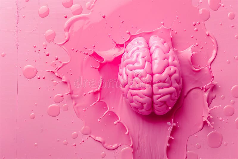 Concept pink brains stock illustration. Illustration of model - 319787442