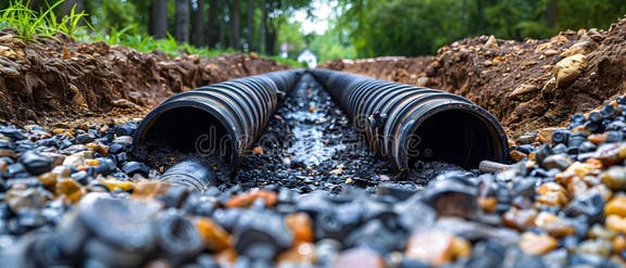 Underground Pipe Installation: Secure and Sleek Infrastructure. Concept ...