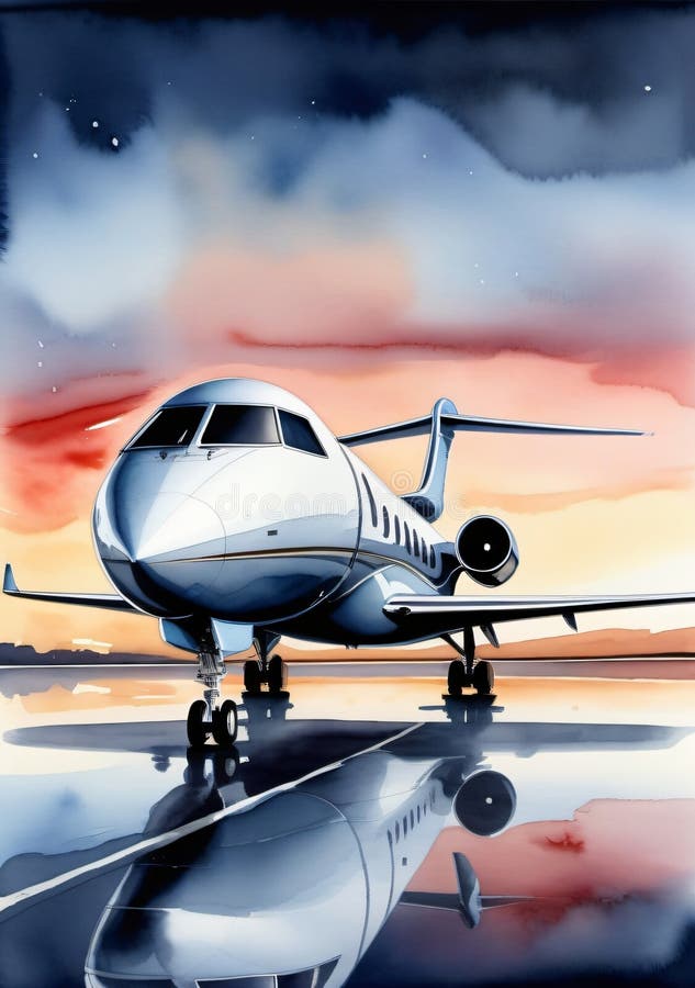 A Plane on the Taree. Generative AI Stock Illustration - Illustration ...