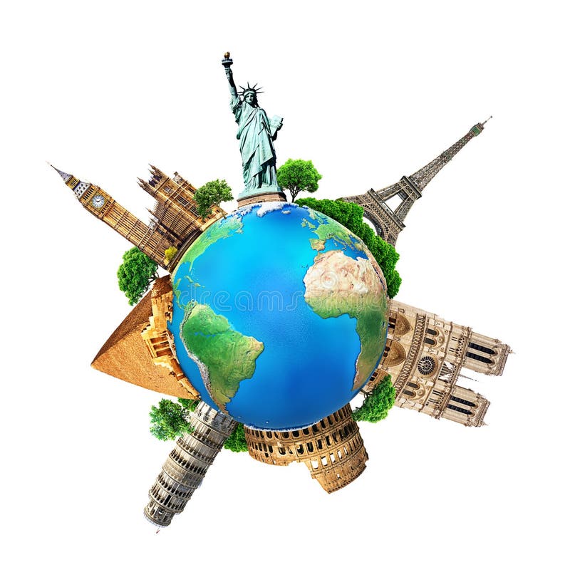 The Concept of the Planet with Architectural Landmarks of the World ...