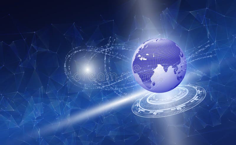 Concept of Planet Earth Computer World Cloud Computing Concept Stock ...