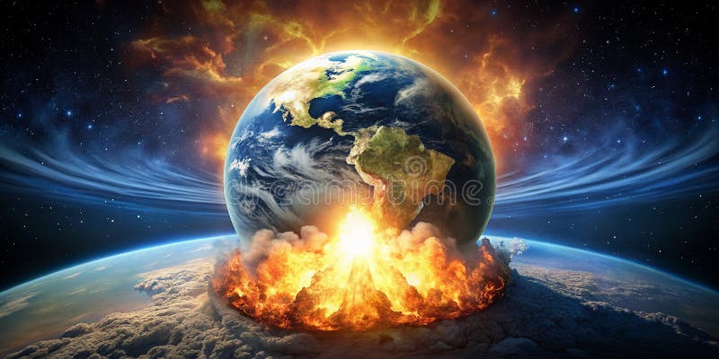 Concept of Planet Earth Exploding from Atomic Bomb AI-Generated Content ...
