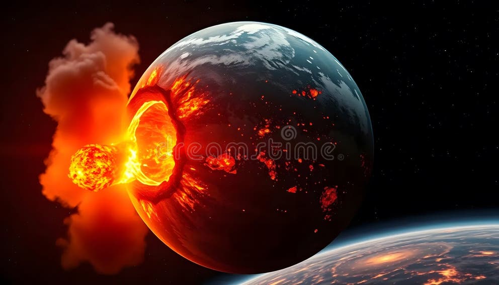 A Concept of Planet Earth Exploding and Visible from Space Generated by ...
