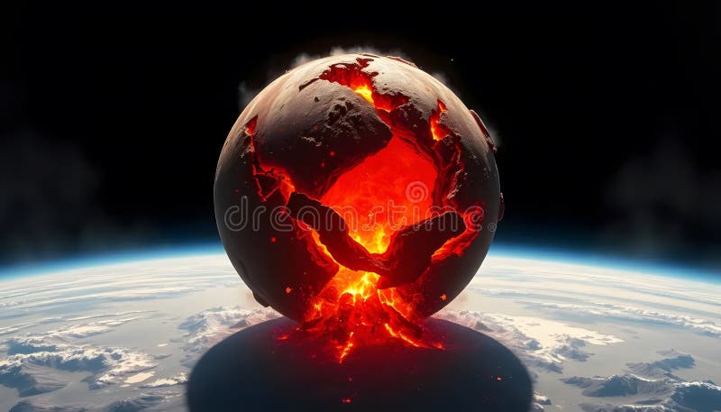 A Concept of Planet Earth Exploding and Visible from Space Generated by ...