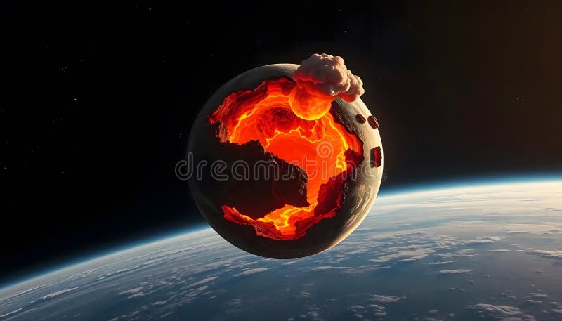 A Concept of Planet Earth Exploding and Visible from Space Generated by ...