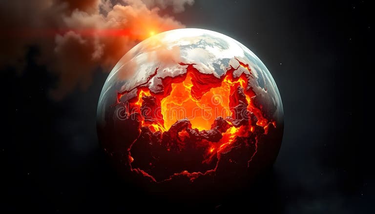 A Concept of Planet Earth Exploding and Visible from Space Generated by ...