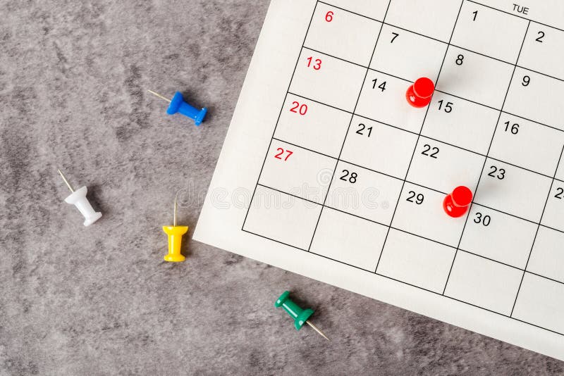 The Concept of Planning and Deadline with Push Pin on Calendar Date ...