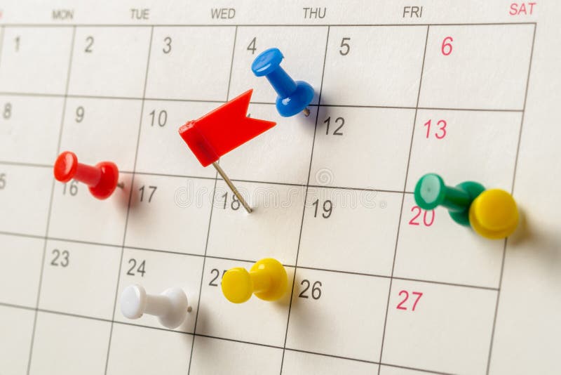 Push pin in calendar stock photo. Image of colour, month - 22862236