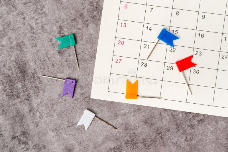 The Concept of Planning and Deadline with Push Pin on Calendar Date ...