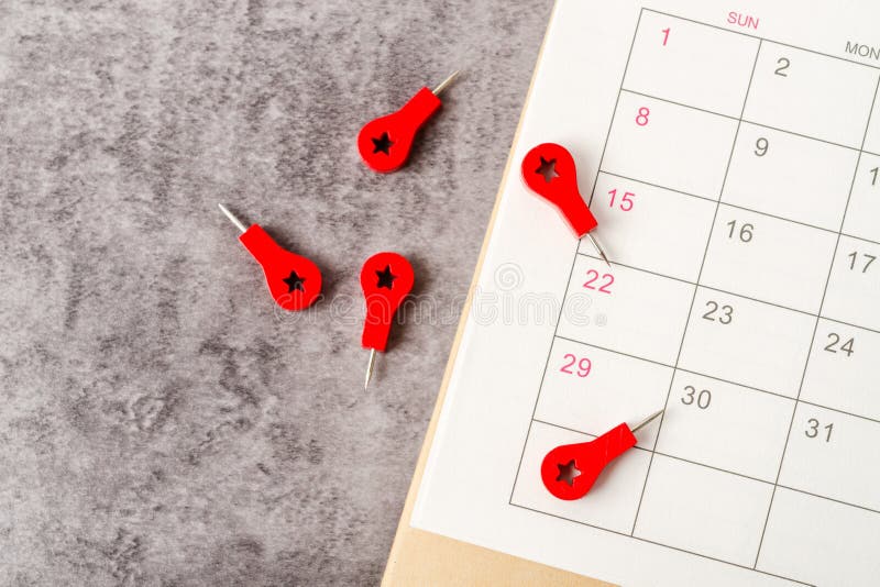 The Concept of Planning and Deadline with Push Pin on Calendar Date ...