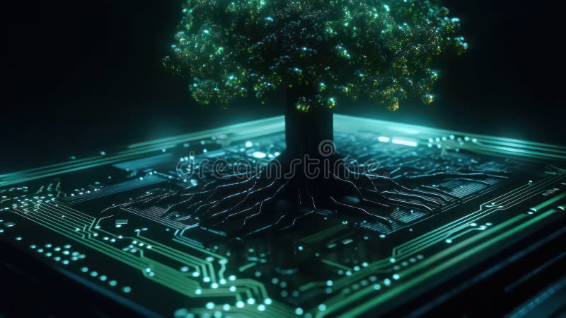 The Concept of Plant Communication Illustrated Using Data Paths Stock ...