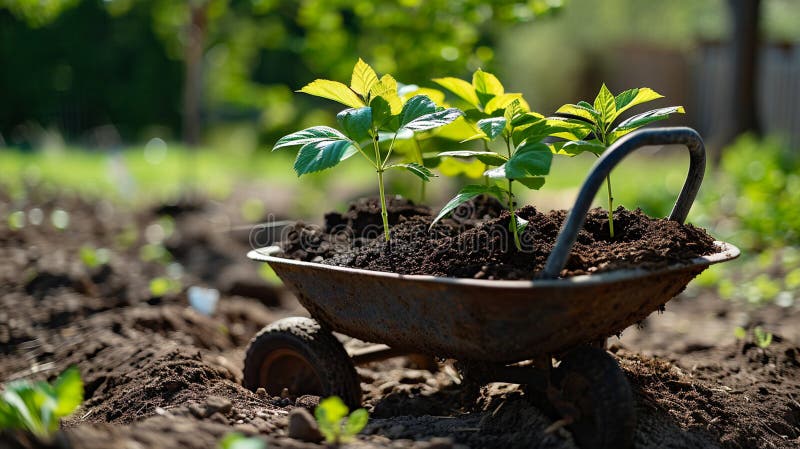 The Concept of Planting a Tree, a Tree in a Wheelbarrow, Nature Stock ...