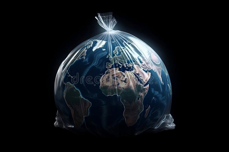 The Concept of Plastic Pollution on Planet Earth. Generative AI. Stock ...