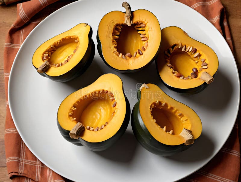 A Plate of Squash Squash on a Table. Generative AI Stock Illustration ...