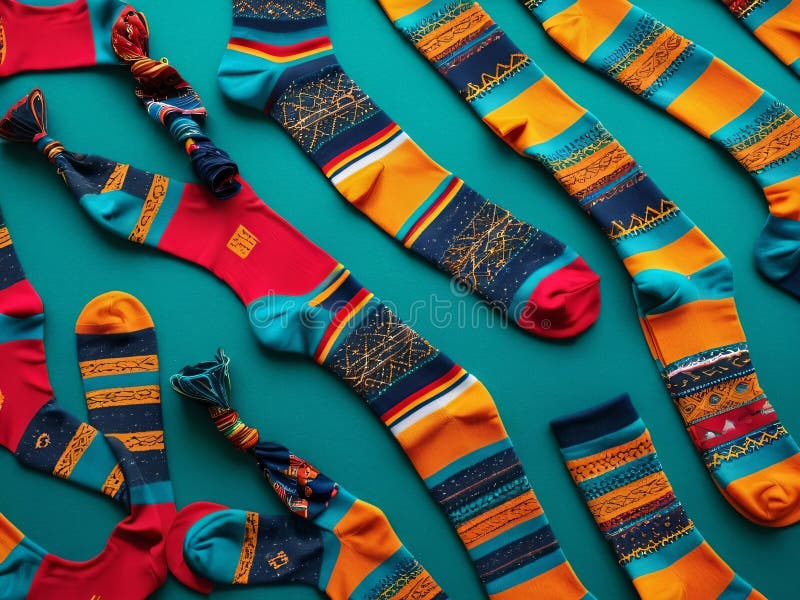 Playful Patterns Step Up Your Style with Vibrant Socks.AI Generated ...
