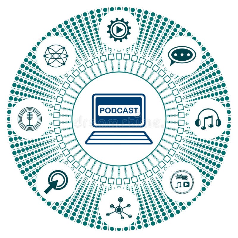 Concept of podcast stock illustration. Illustration of communication ...