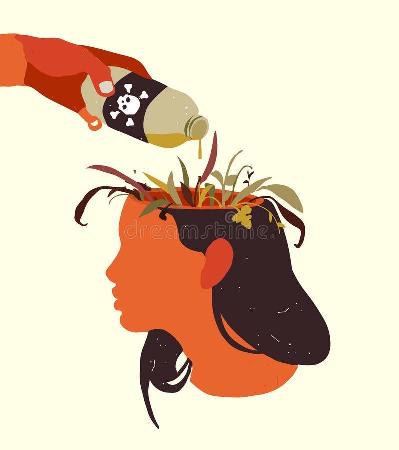 Concept of Poisoned Mind, Psychological Problems Stock Vector ...