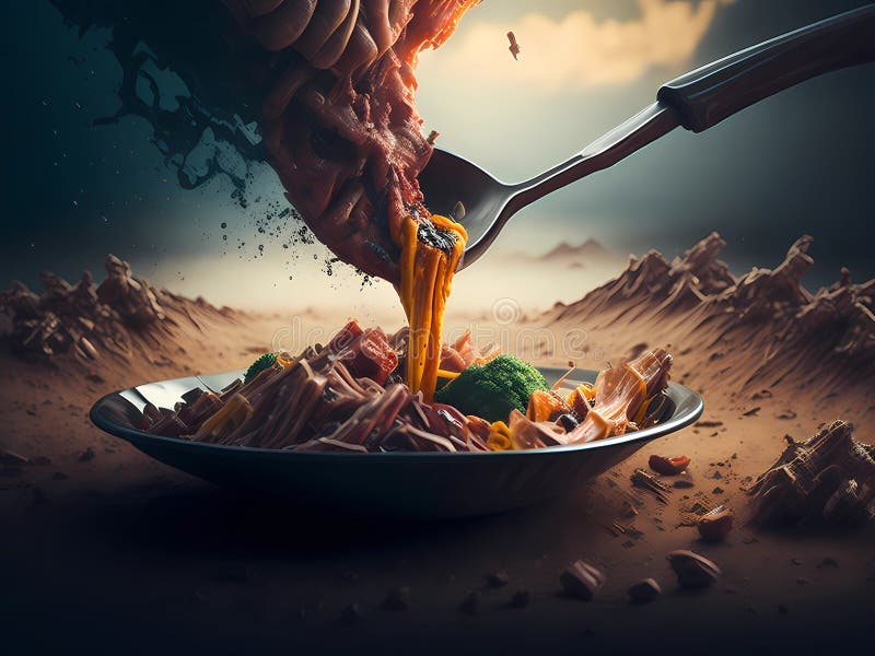 Concept of Pollution and Toxic Pollutants in Food Stock Illustration ...