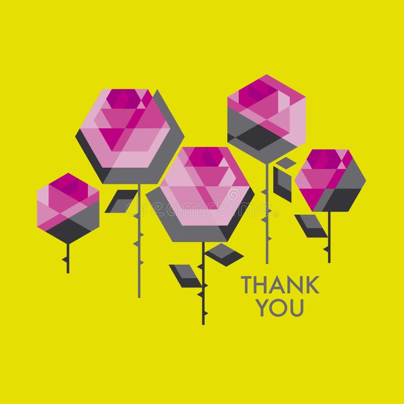 Concept Polygon Rose Flower Decorative Design Element. Stock Vector ...