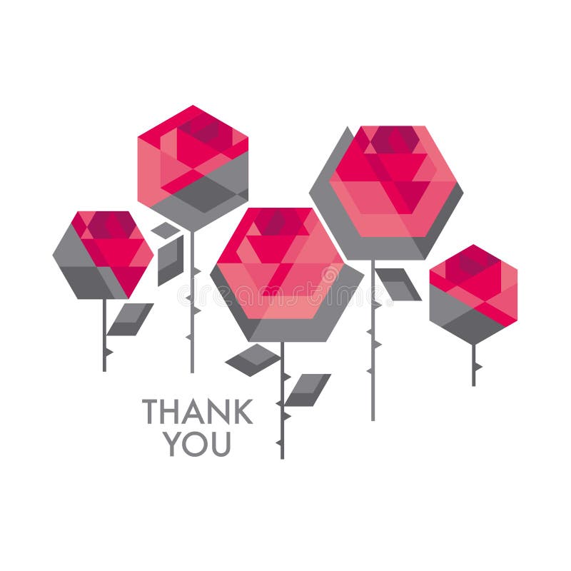 Concept Polygon Rose Flower Decorative Design Element. Geometry Stock ...