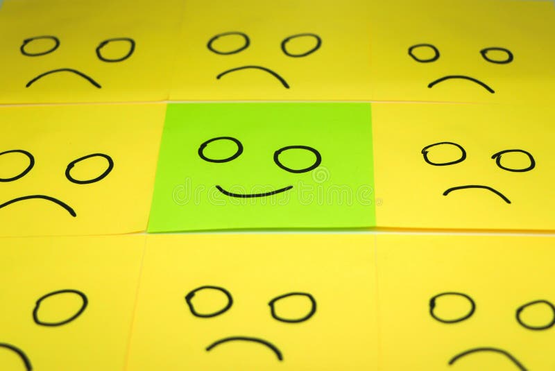 Concept for a Positive Attitude with Small Office Notes with Multiple ...