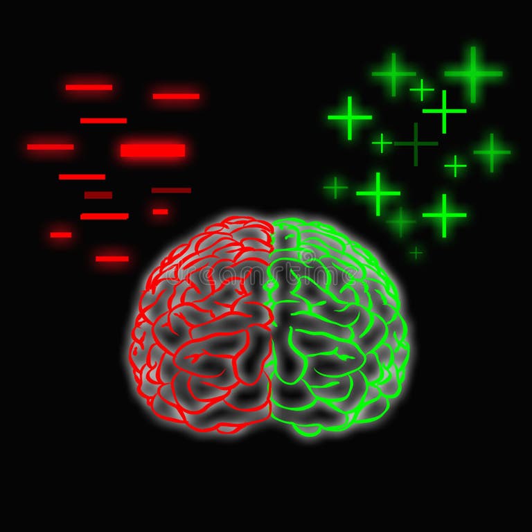 Brain Power Positive Negative Stock Illustrations – 119 Brain Power ...