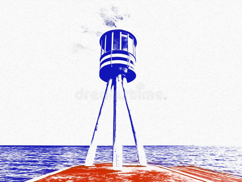Concept of the Poster with Lifeguard Tower Stock Photo - Image of ...