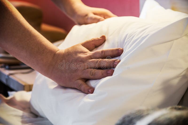 Concept on Preparation of Bed in a Hotel Room or at Home Stock Image ...