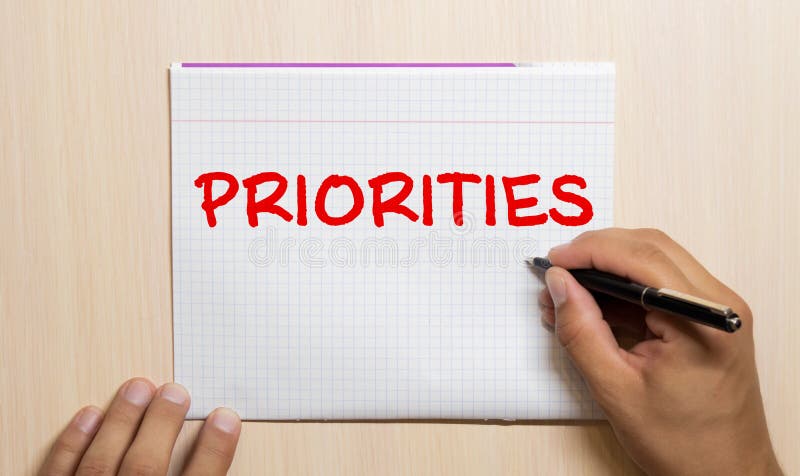 Concept of Priority on Written Priority on Red Sticky Notes within Many ...