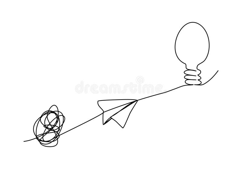Concept for Problem Solving, One Line Drawing Vector Illustration Stock ...