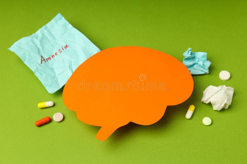 Concept of Problems with Memory, Amnesia, Space for Text Stock Image ...