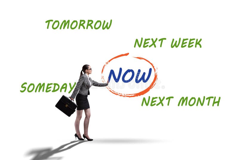 Concept of Procrastination with Now or Later Stock Image - Image of ...