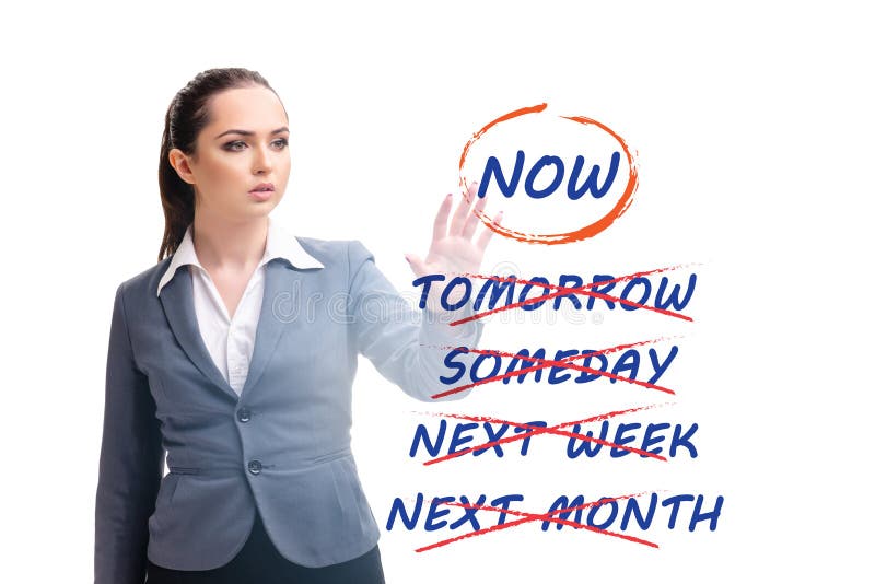 Concept of Procrastination with Now or Later Stock Image - Image of ...