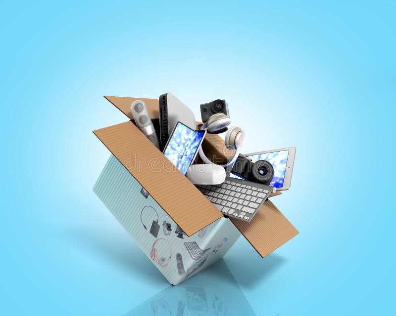 Concept Of Product Categories Small Consumer Electronics Fly Out Of The ...