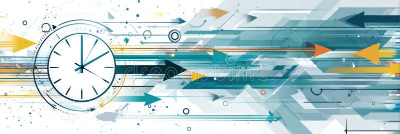 Concept of Productivity Illustrated with a Clock and Arrows Indicating ...