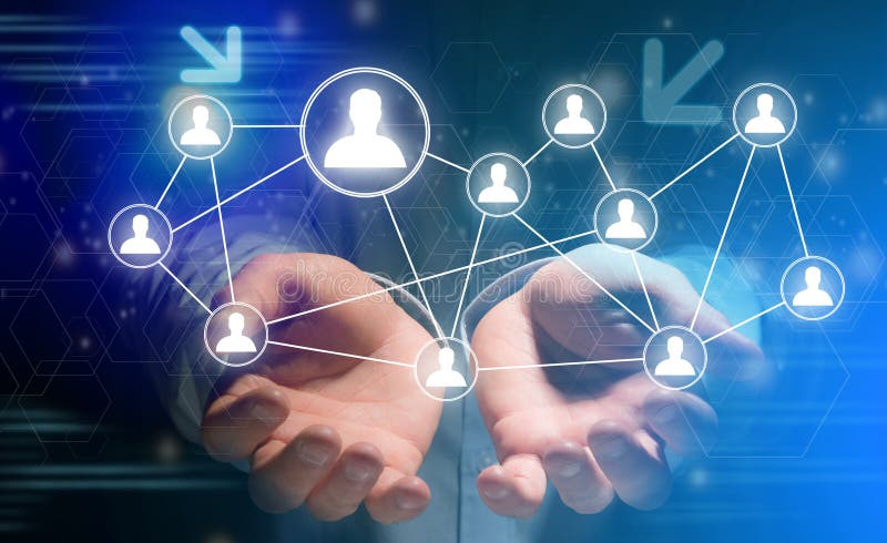 Concept of Professional Contact Relationship with Icon Around - Stock ...