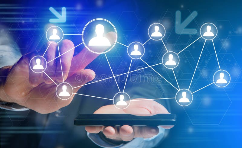 Concept of Professional Contact Relationship with Icon Around - Stock ...