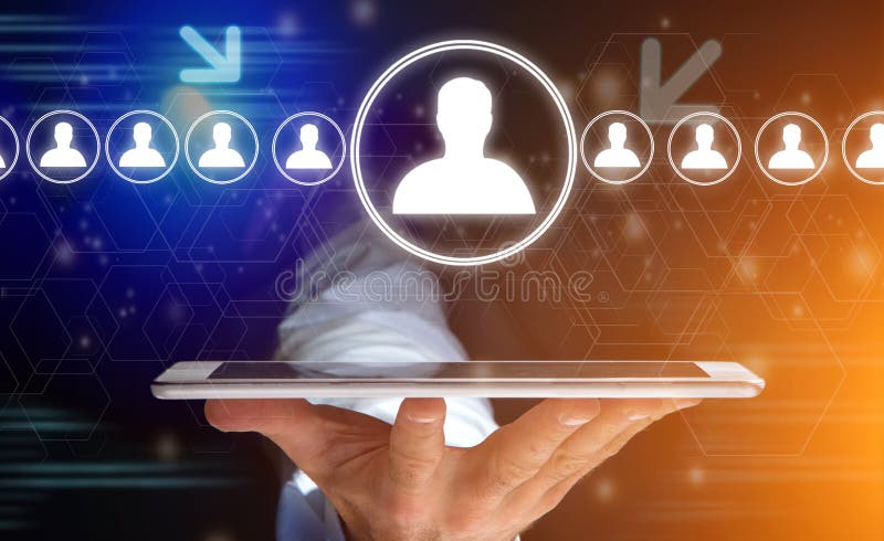 Concept of Professional Contact Relationship with Icon Around - Stock ...