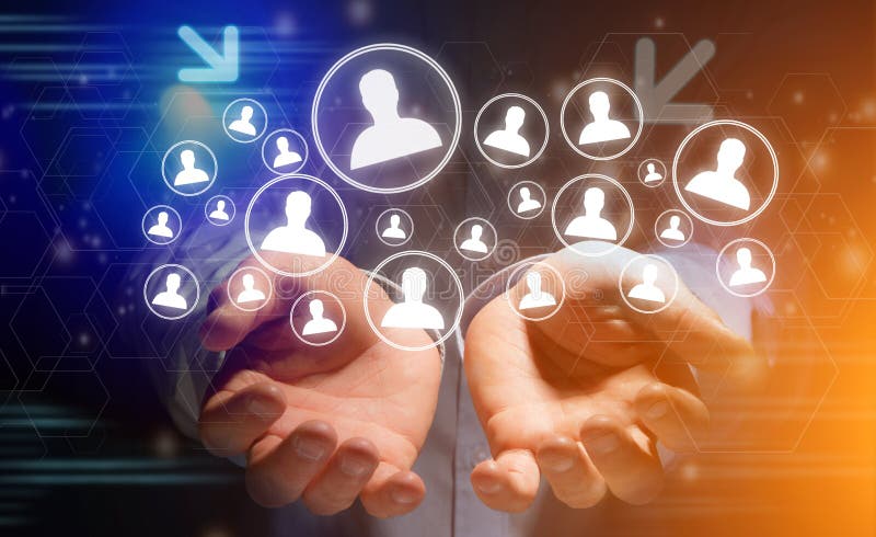 Concept of Professional Contact Relationship with Icon Around - Stock ...