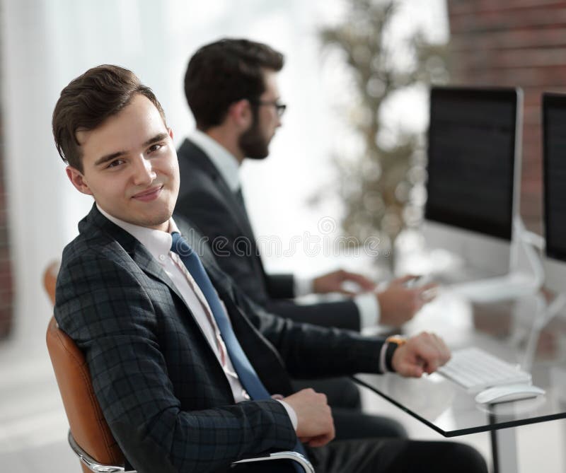Portrait of Business Man in Office Stock Image - Image of employee ...