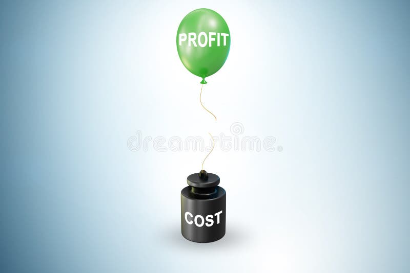 Concept of Profit and Cost - 3d Rendering Stock Illustration ...