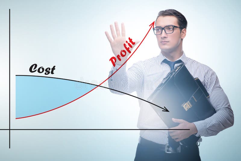 Concept of Proft and Loss with Businessman Stock Photo - Image of cost ...