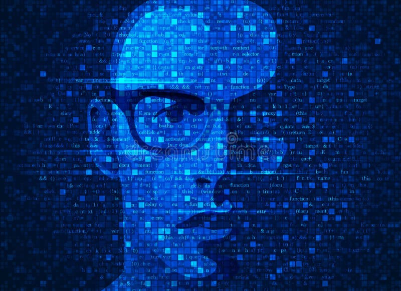 Hacker in cyberspace stock illustration. Illustration of soldier - 42516523