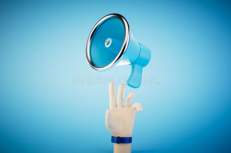 The Concept of Propaganda. a Hand Reaching for the Loudspeaker on a ...