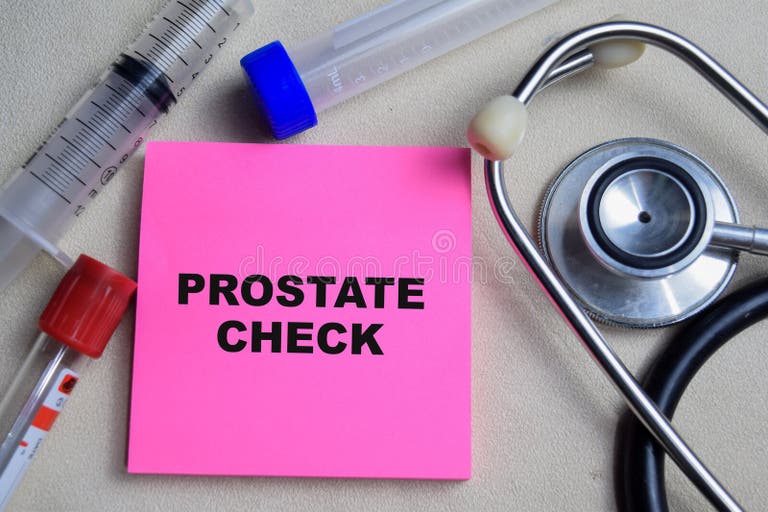 Concept of Prostate Check Write on Sticky Notes Isolated on Wooden ...