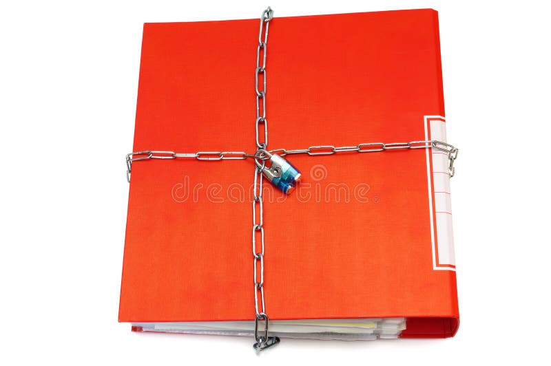 Concept of Protected Documents with Chain and File Folder Stock Image ...