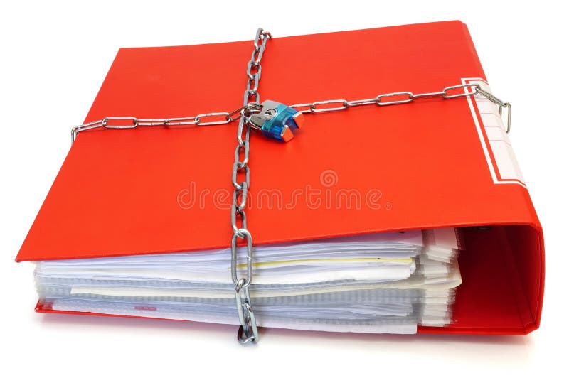 Concept of Protected Documents with Chain and File Folder Stock Photo ...